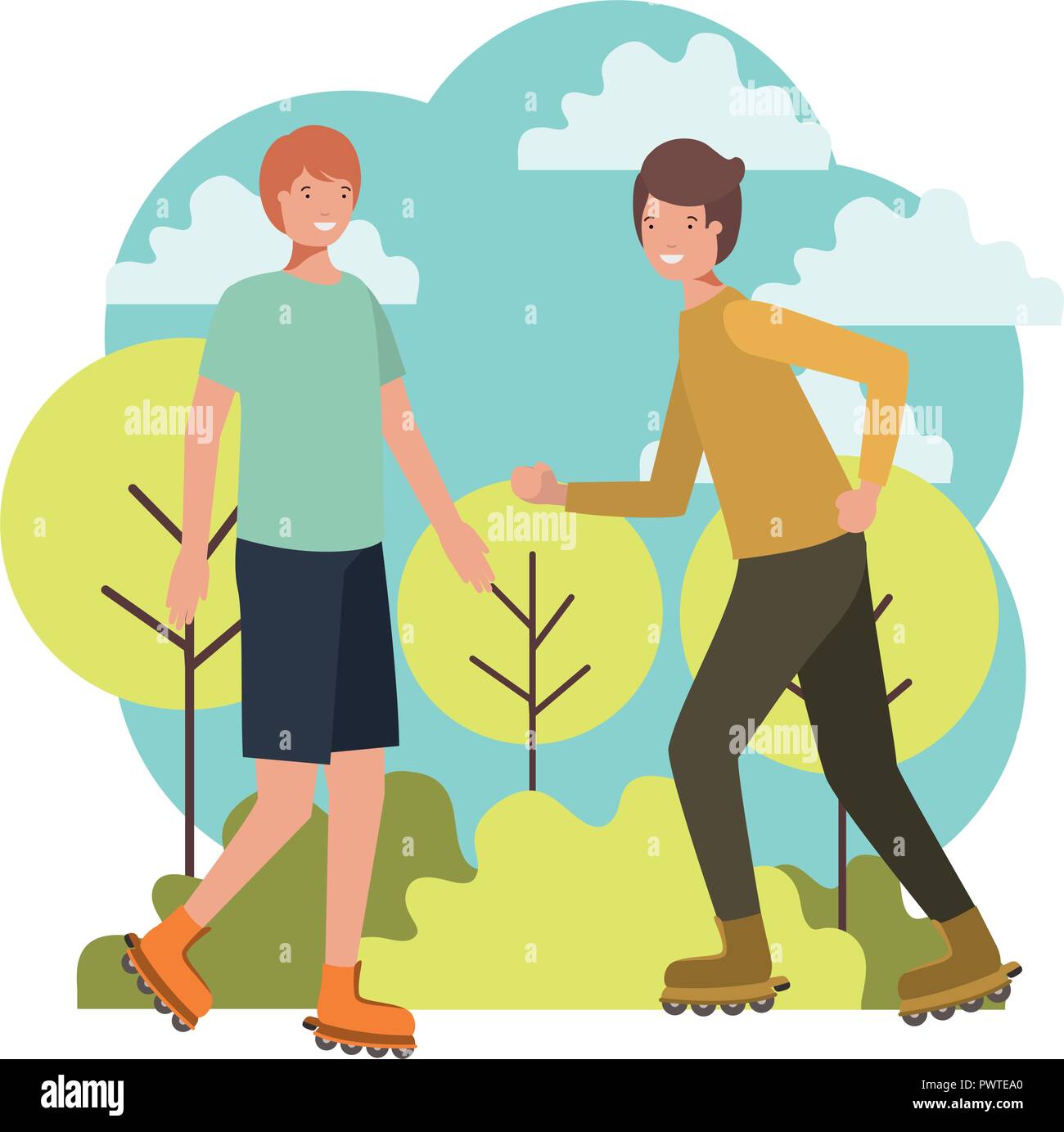 young boys practicing sports characters Stock Vector Image & Art - Alamy