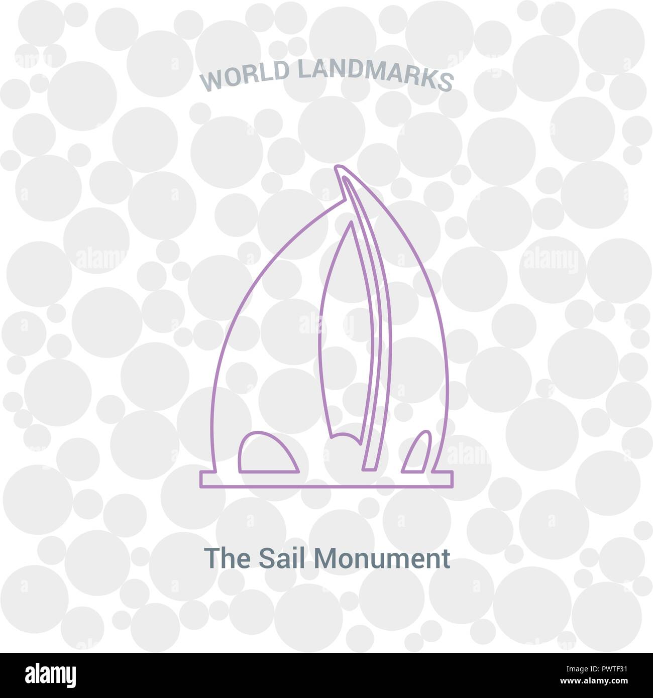 World Famous landmarks design with creative background vector Stock ...