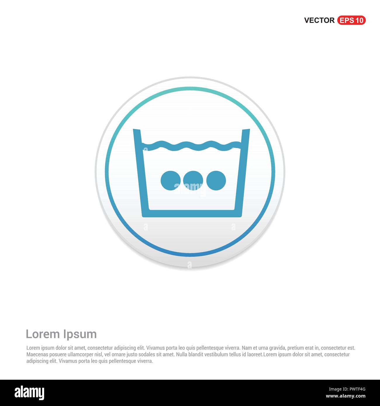 Washing Symbol Icon - white circle button Stock Vector Image & Art - Alamy