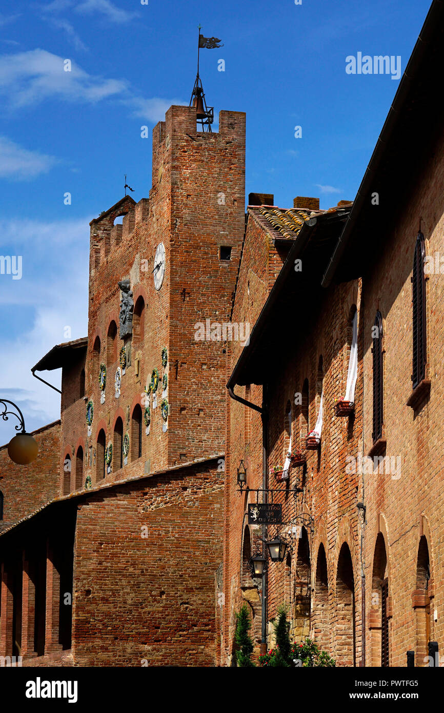 Old hilltop town of Certaldo in Tuscany,Italy,Europe Stock Photo - Alamy
