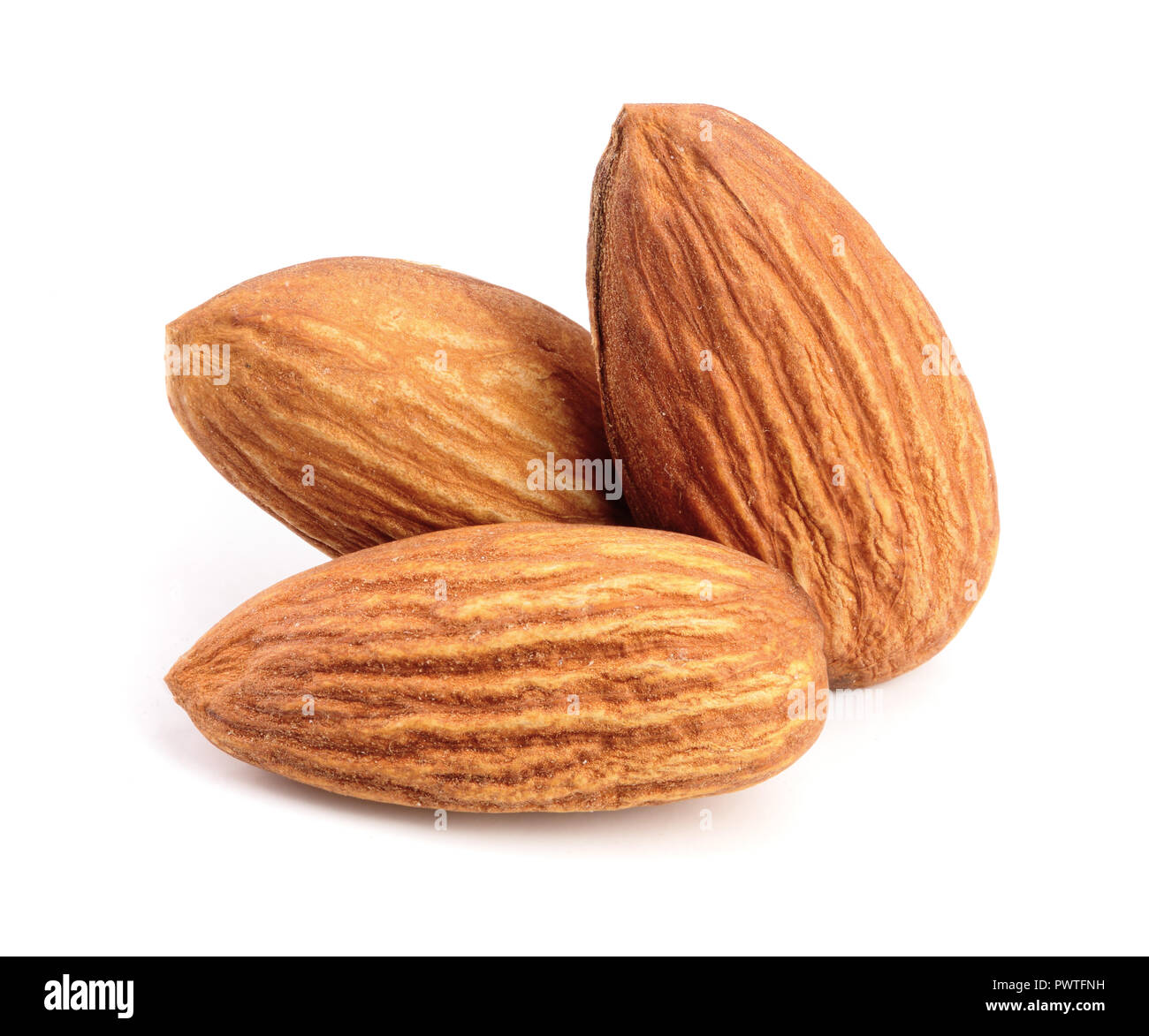 One almond isolated on white background macro Stock Photo - Alamy