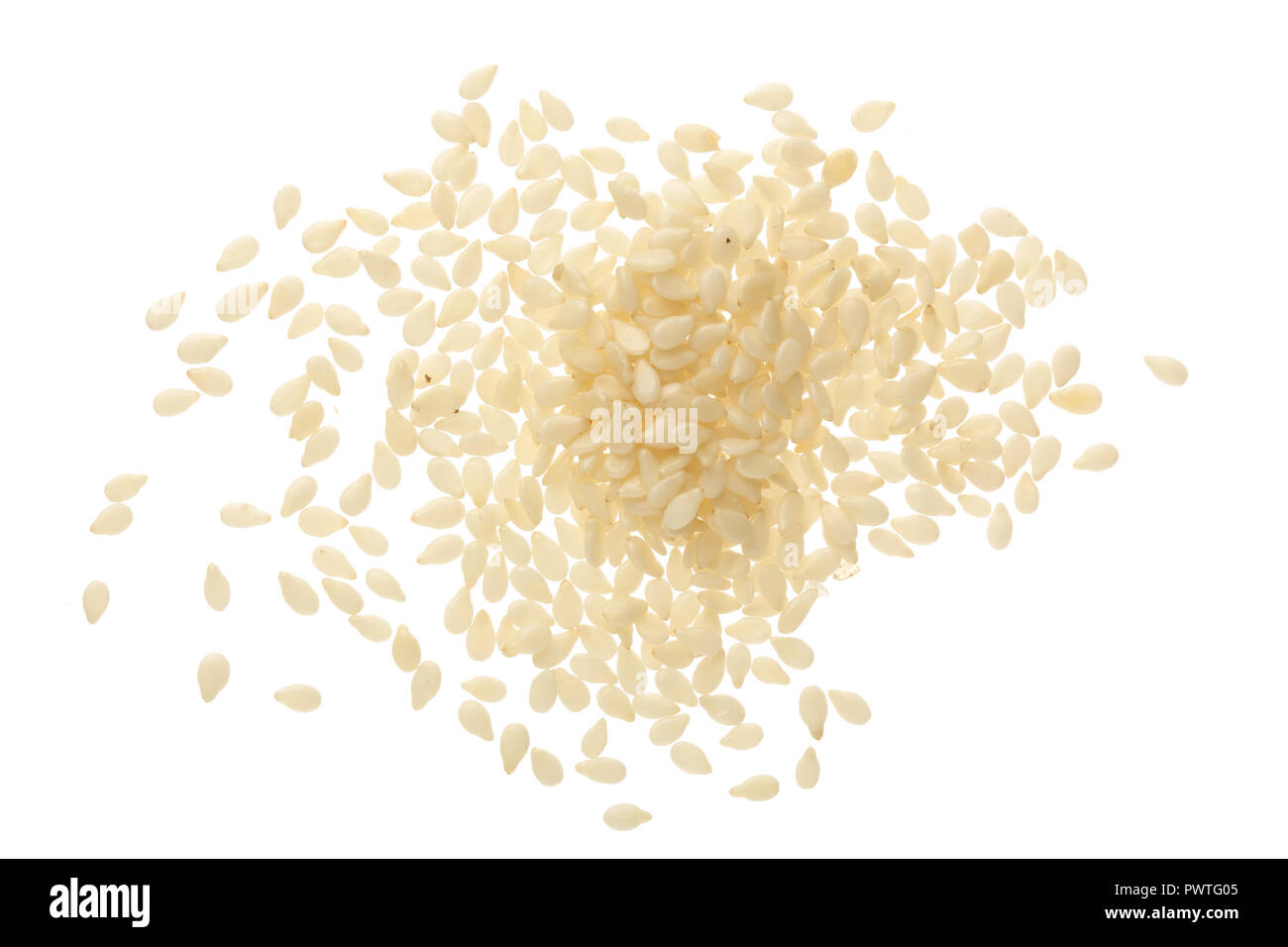 Sesame seeds isolated on white background top view. Flat lay Stock ...