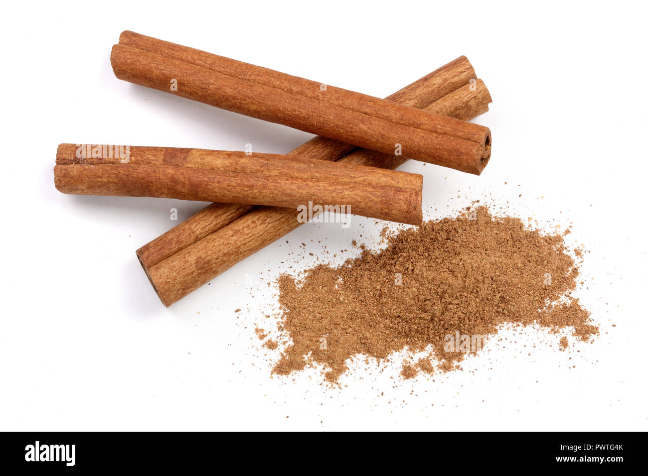 Overhead cinnamon powder on hi-res stock photography and images - Alamy