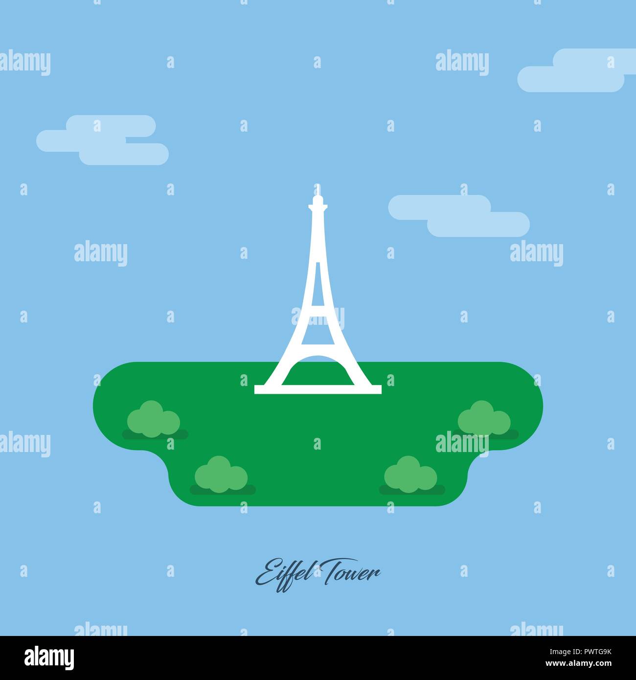 World Famous monuments and landmarks design with light blue background ...