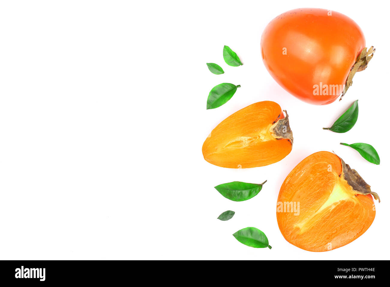 persimmon isolated on white background with copy space for your text ...