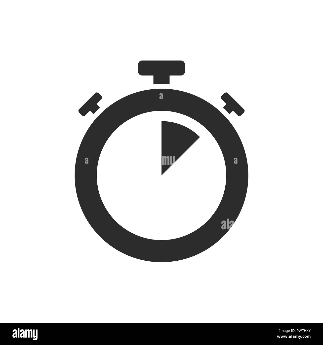 Isolated stopwatch icon five past on a white background. Vector ...