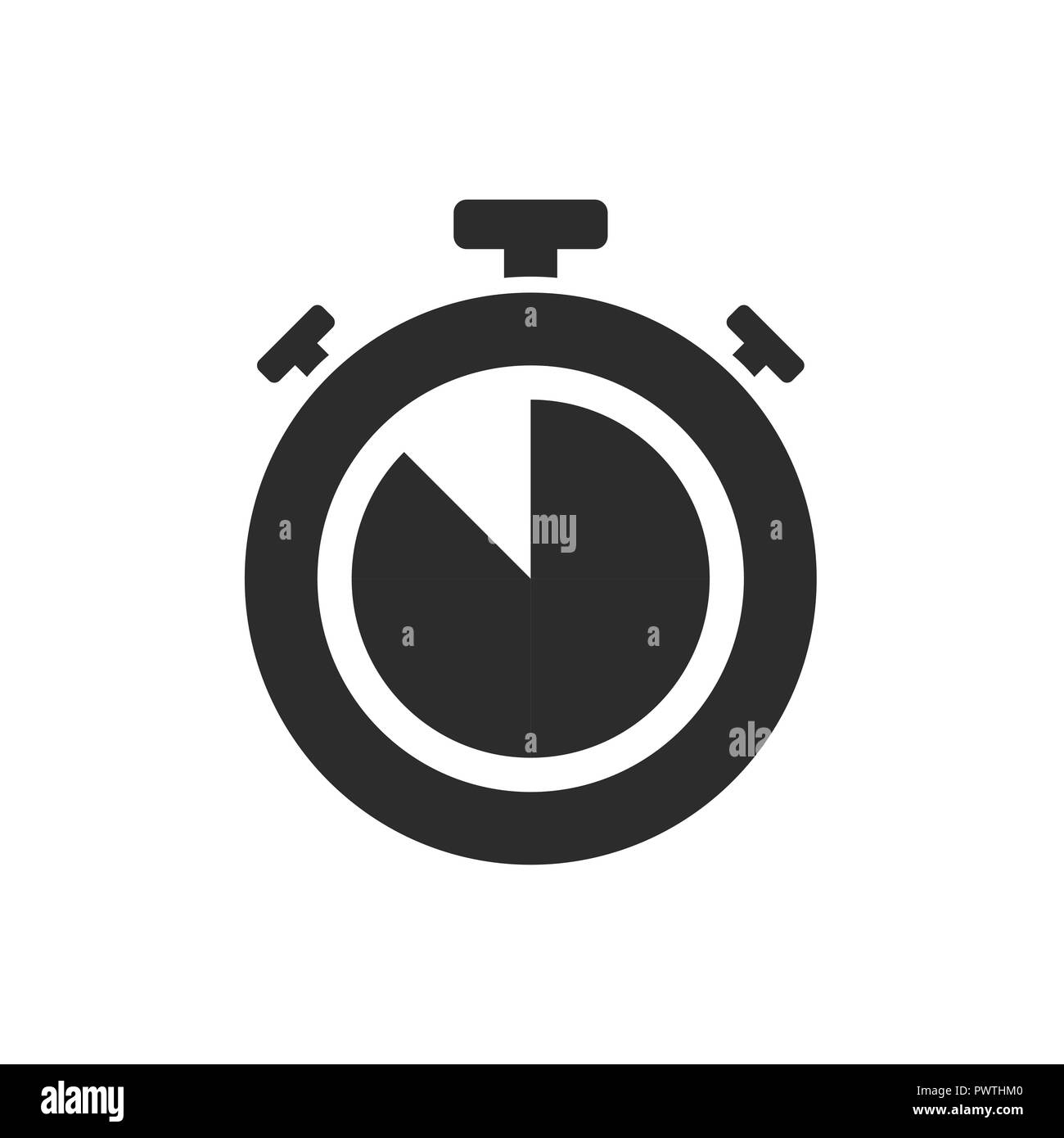 Isolated stopwatch icon five to on a white background. Vector ...