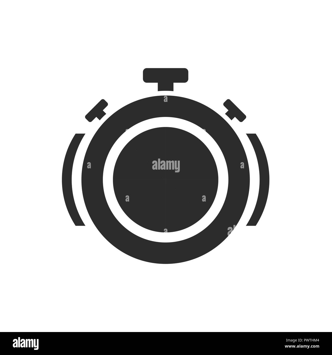 Isolated stopwatch icon time over sound on a white background. Vector ...