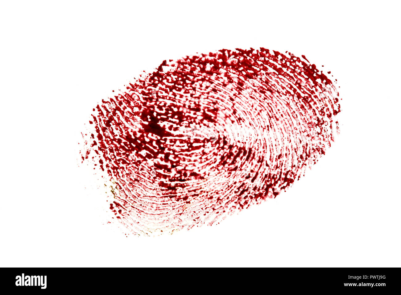 Bloody fingerprint isolated on a white background Stock Photo - Alamy