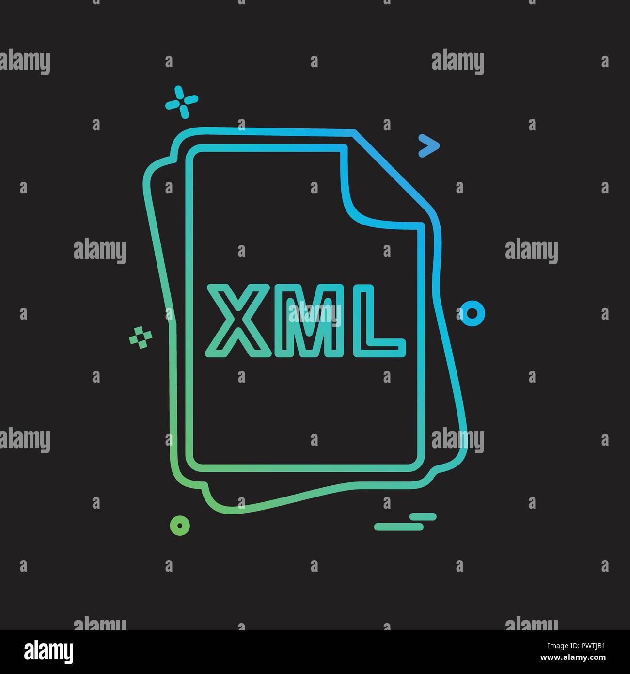 Xml File Type Icon Design Vector Stock Vector Image And Art Alamy