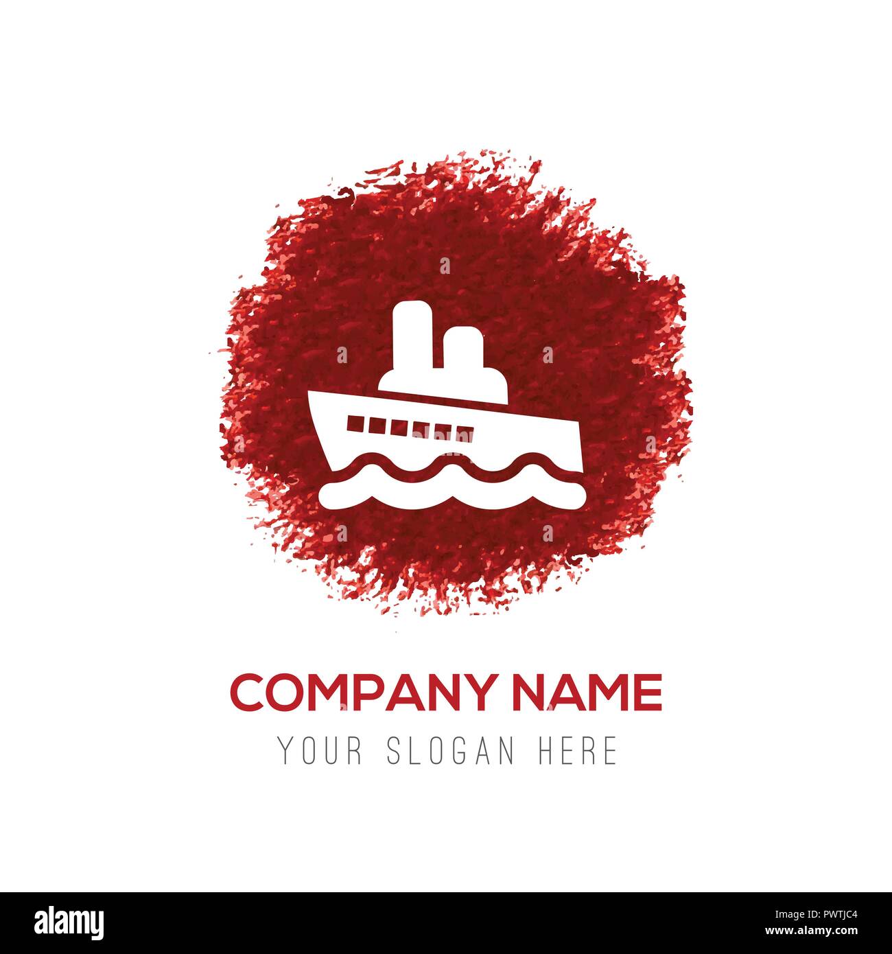 Ship icon - Red WaterColor Circle Splash Stock Vector Image & Art - Alamy