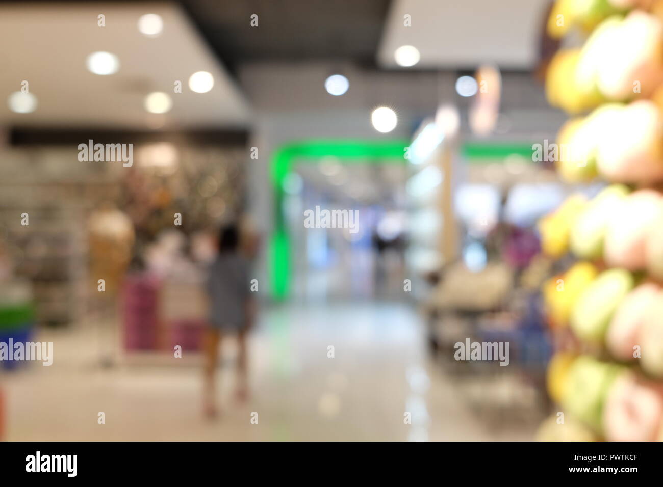Supermarket blur background with bokeh, Milk Yogurt Frozen Food Freezer ...