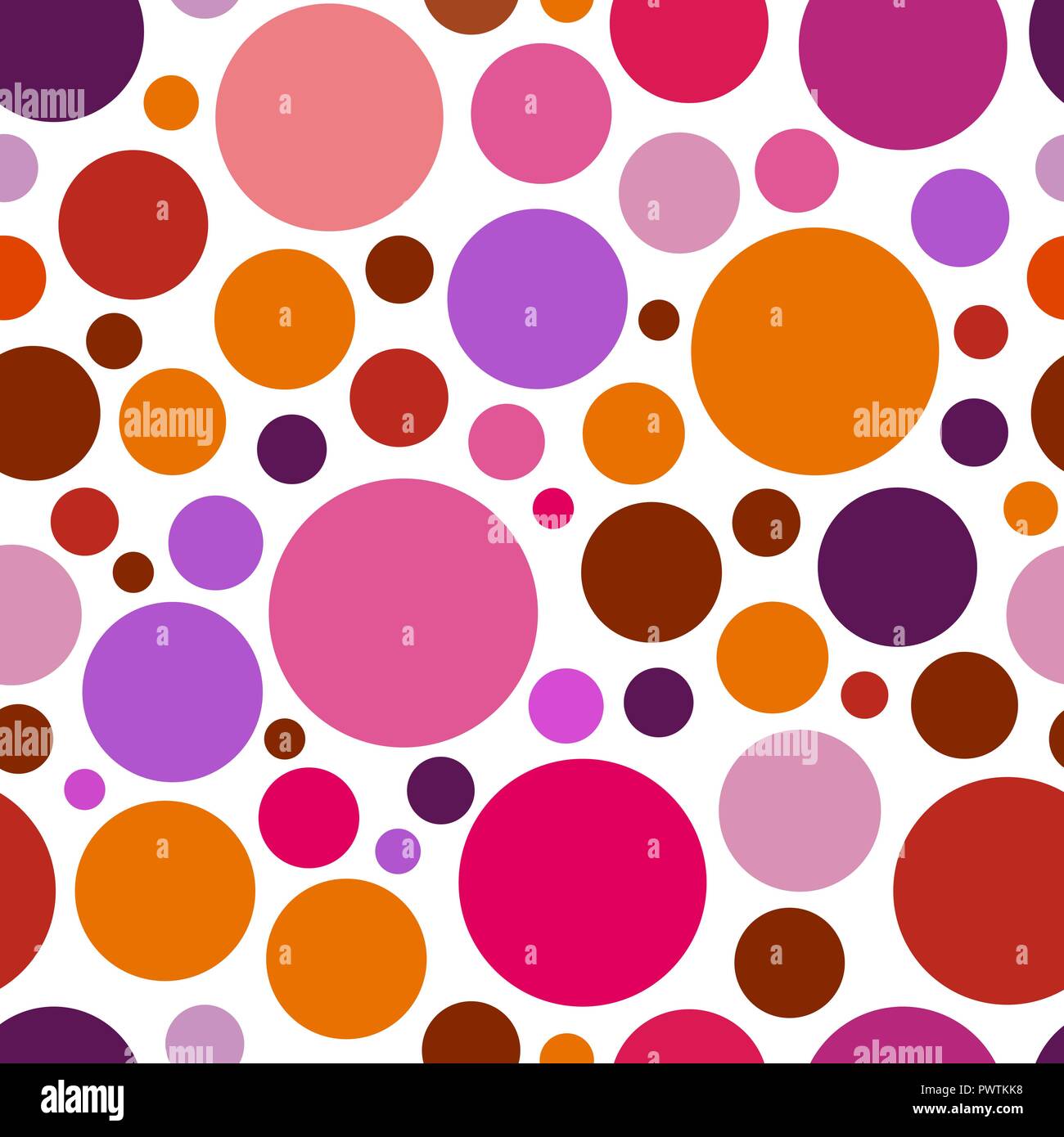 Bright red, orange and violet circle. Chaotic Seamless pattern round ...