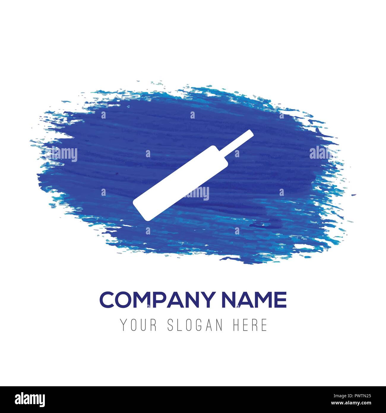 Cricket Bat Icon - Blue watercolor background Stock Vector Image & Art ...