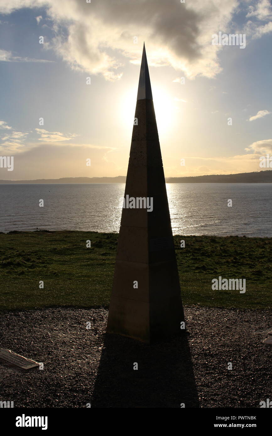 Exmouth Geoneedle - Orcombe Point - Jurassic Coast Stock Photo - Alamy