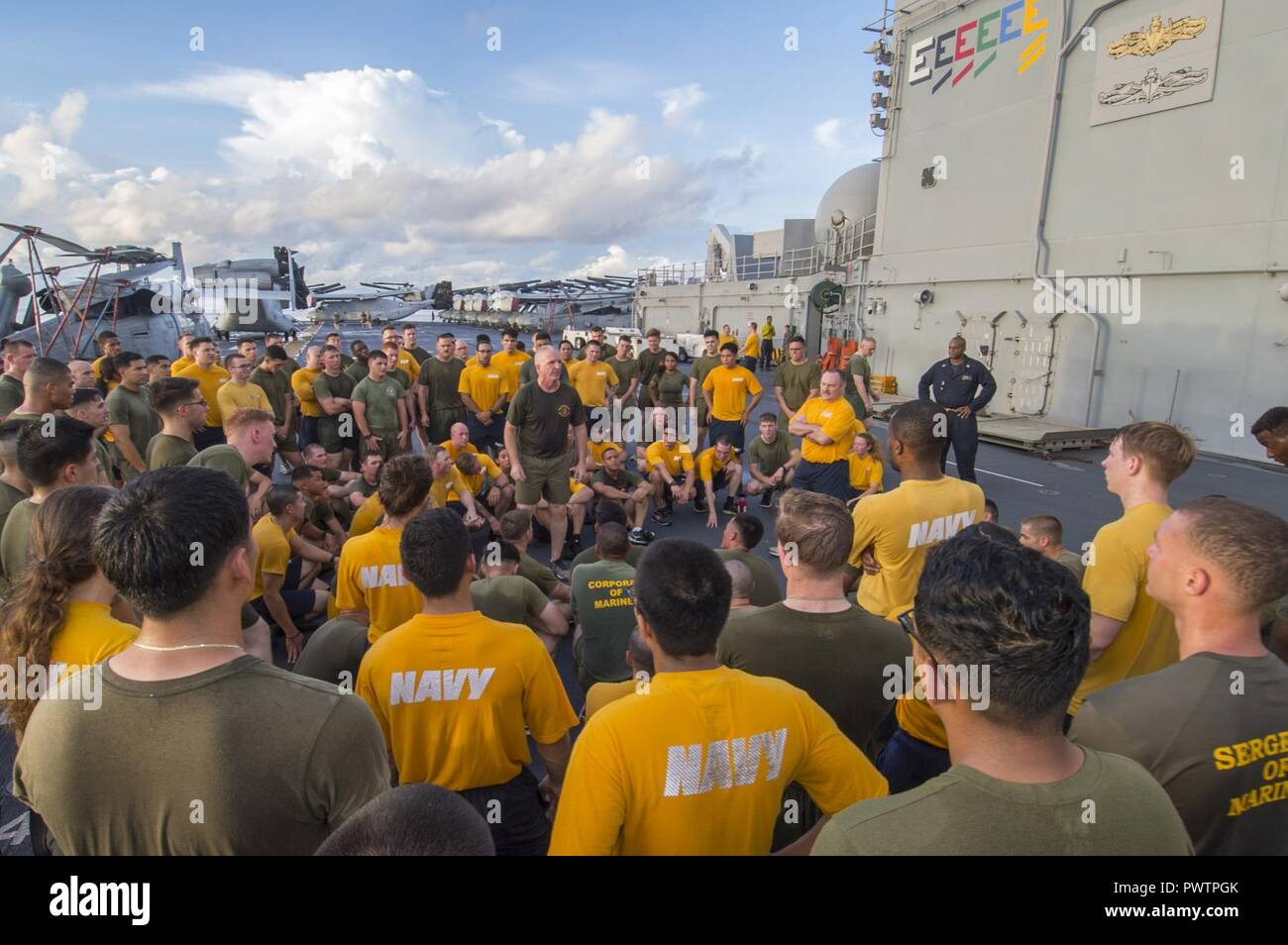 BISMARCK SEA (June 19, 2017) Sgt. Maj. Jim Lanham, sergeant major of ...