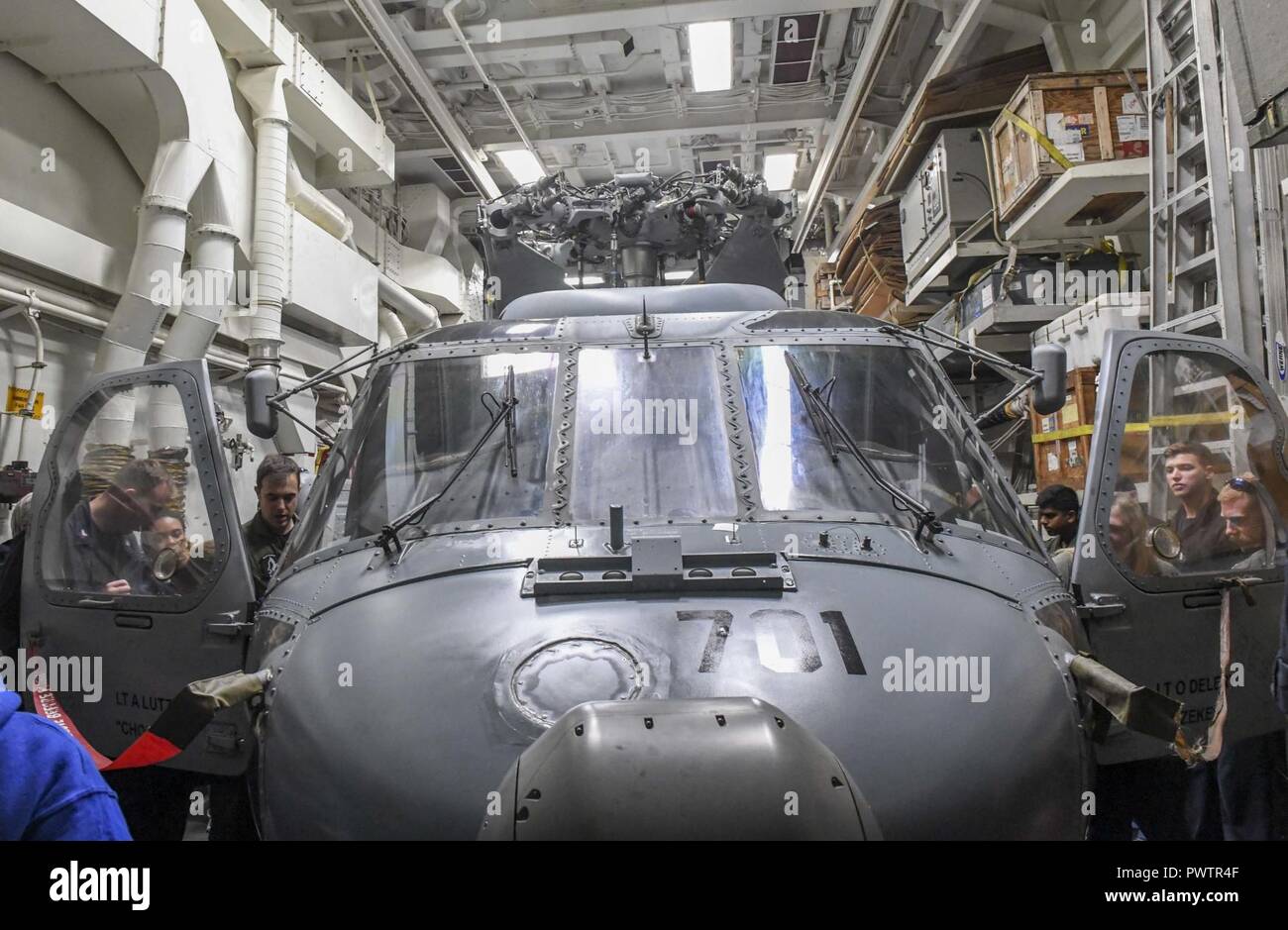 PACIFIC OCEAN (June 20, 2017) Sailors attached to embarked Helicopter ...