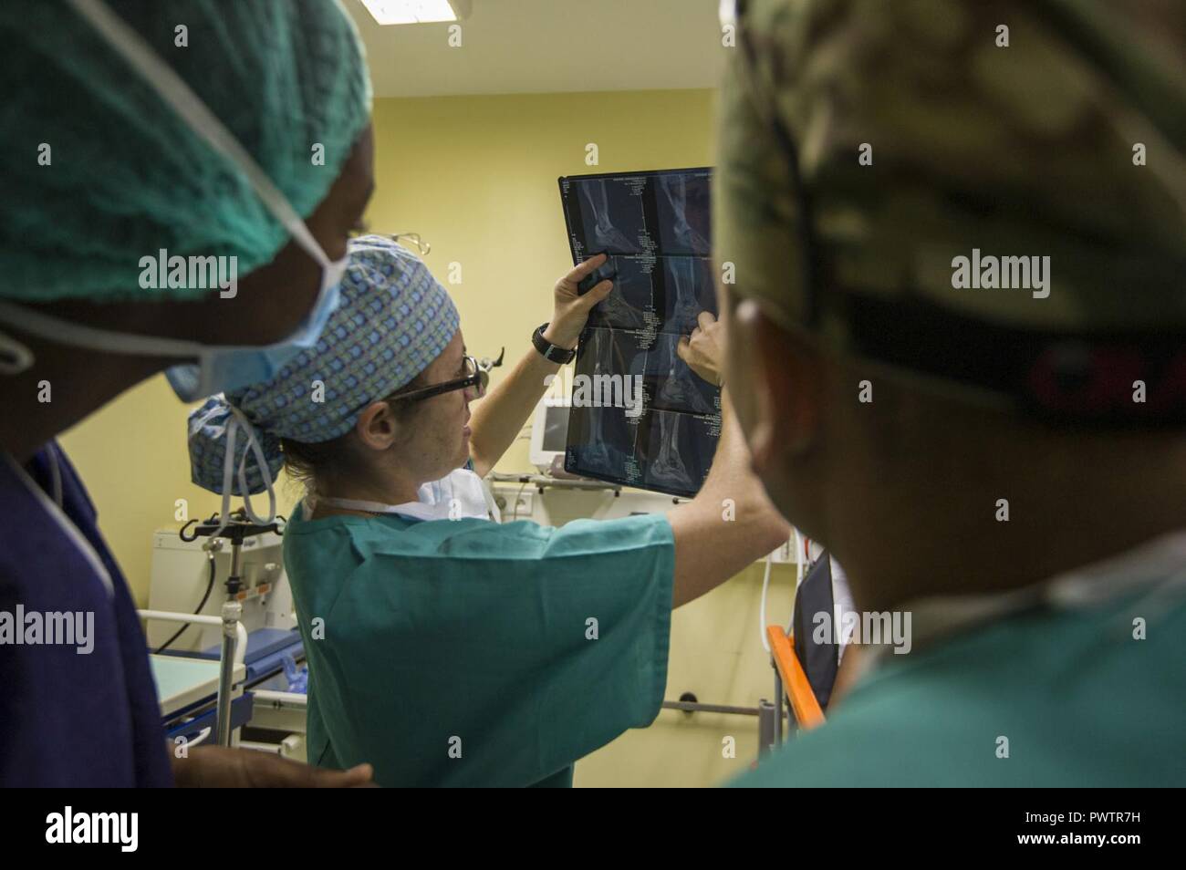 U.S. Army Maj. Christina Riojas, a general surgeon, explains the ...