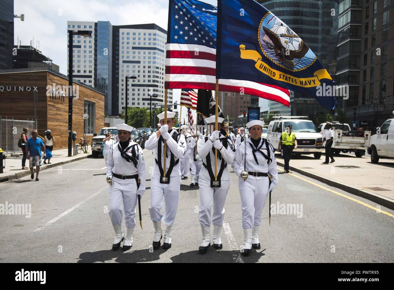 BOSTON (Jun 19, 2017) Sailors from USS Constitution march in the Cadet ...