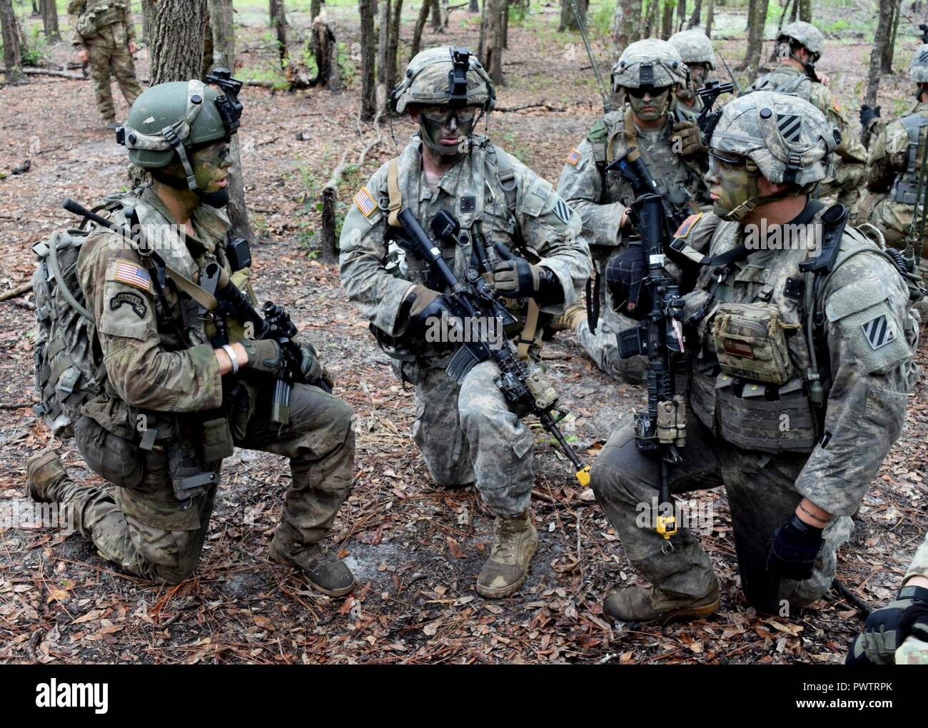 Georgia Army National Guard Soldiers of Company A, 2nd Battalion, 121st Infantry Regiment ...