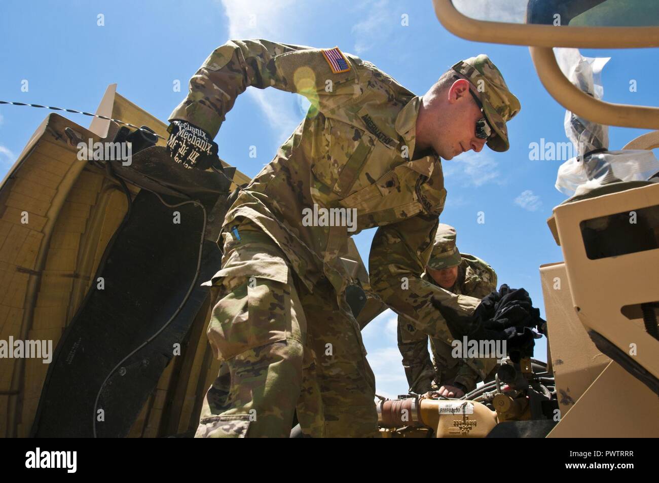 A Soldier with 180th Cavarly Regiment, 45th Infantry Brigade Combat ...