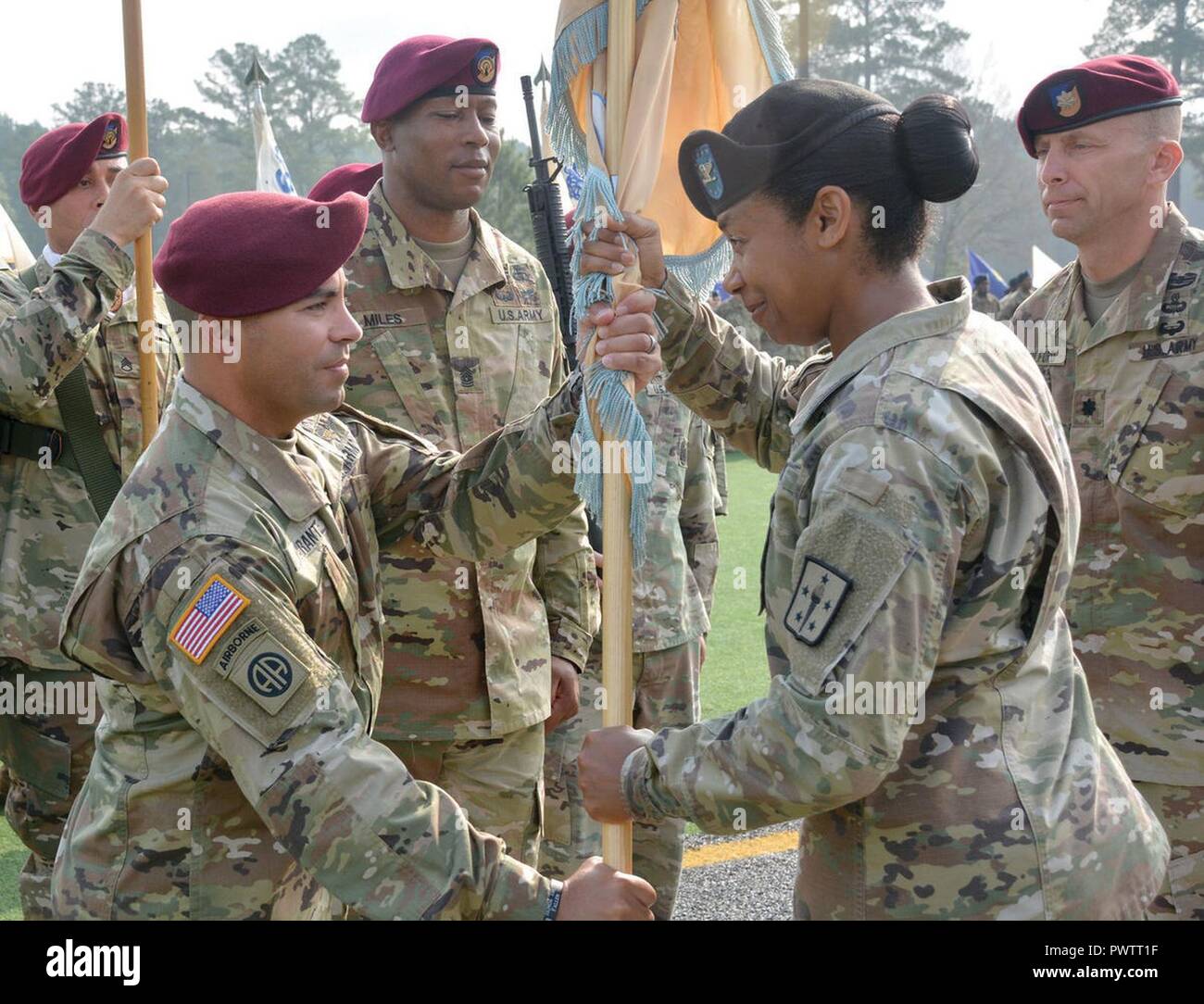Col. Tamatha Patterson, 23rd Quartermaster Brigade commander, right ...