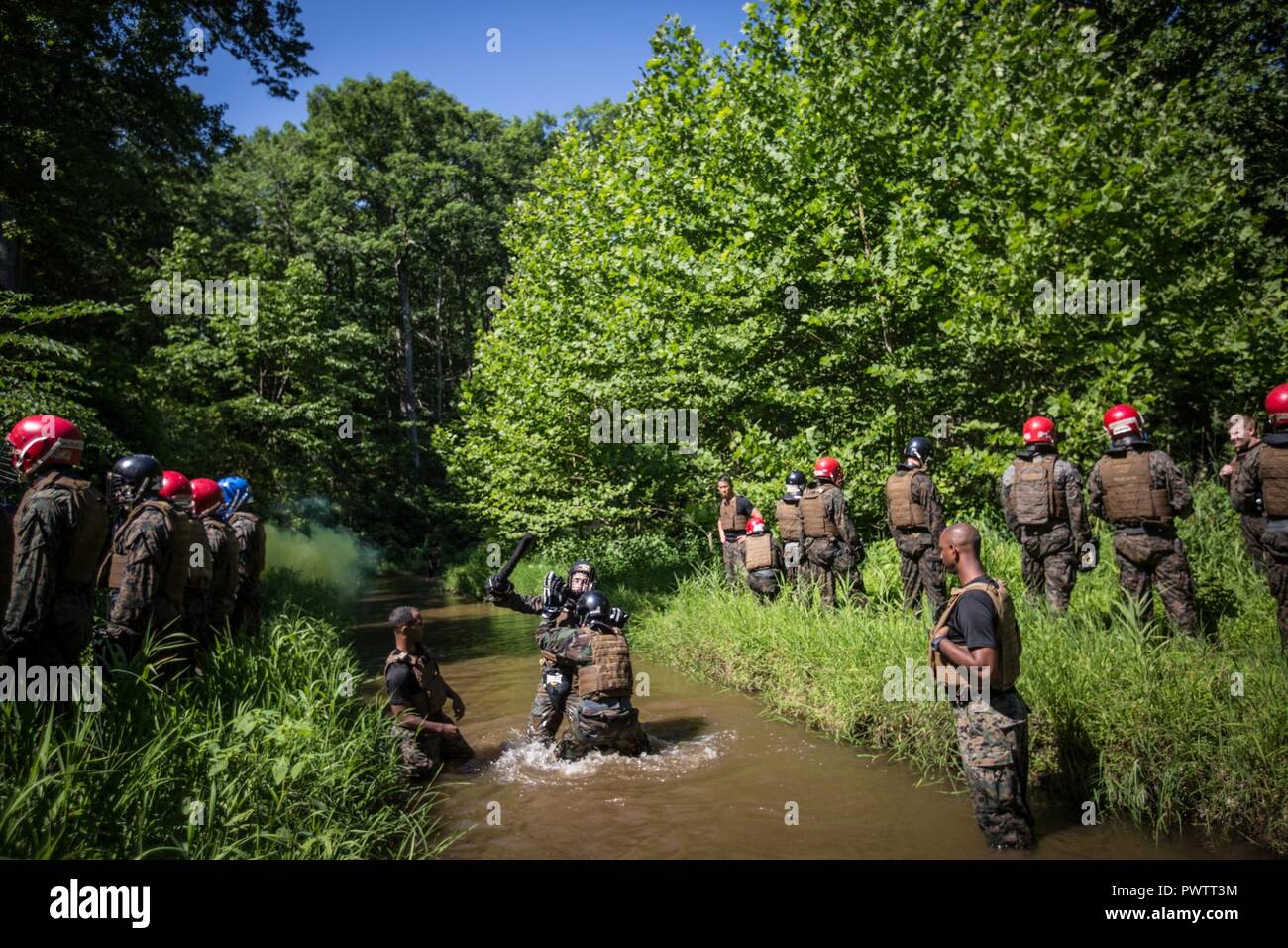 U.S. Marines participate in weapons of opportunity free sparring during ...