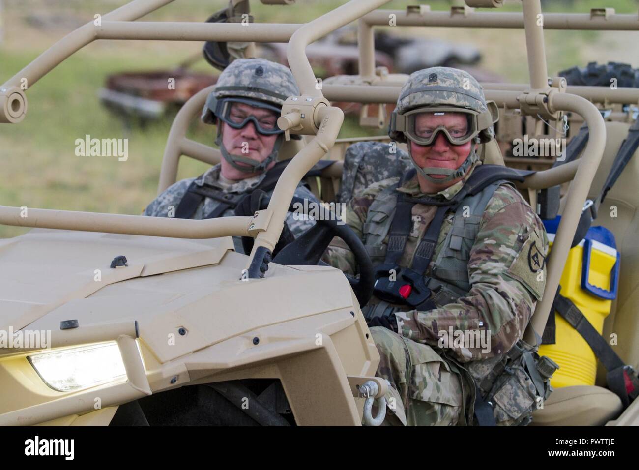 U.S. Army Command Sgt. Maj. Lawrence May and Sergeant Maj. Darren ...