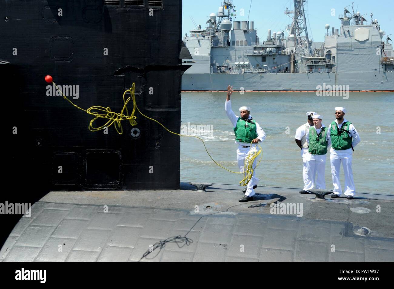 NORFOLK (June 21, 2017) Sailors aboard the Los Angeles-class attack ...