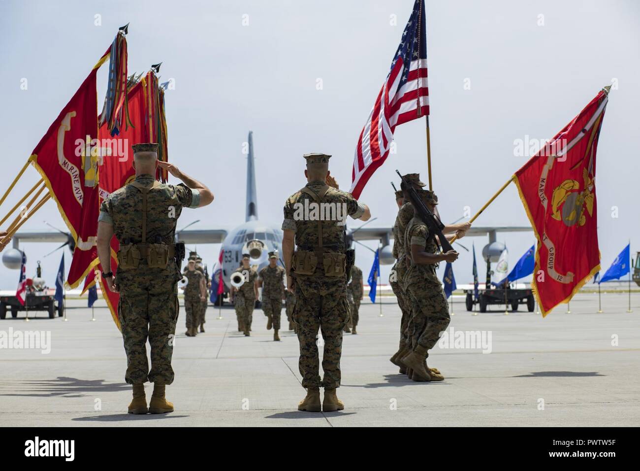 U.S. Marine Corps Col. Daniel Shipley, left, former Marine Aircraft ...