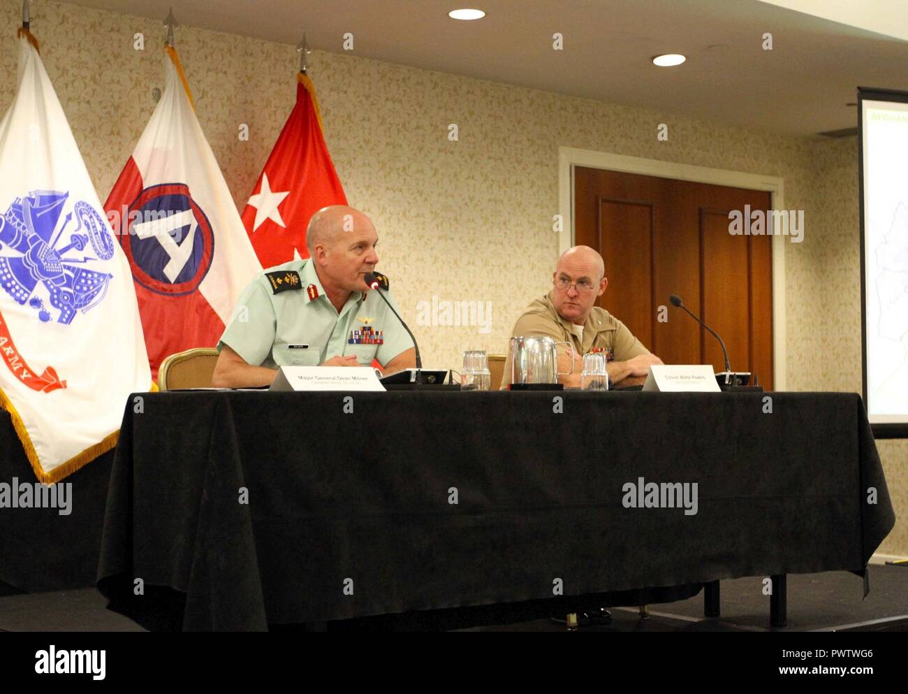 Canadian Maj. Gen. Dean Milner and Col. Walter Powers of U.S. Central ...