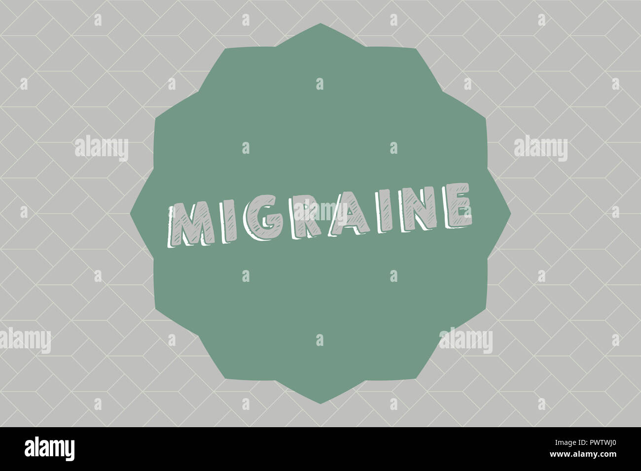Text sign showing Migraine. Conceptual photo recurrent throbbing ...
