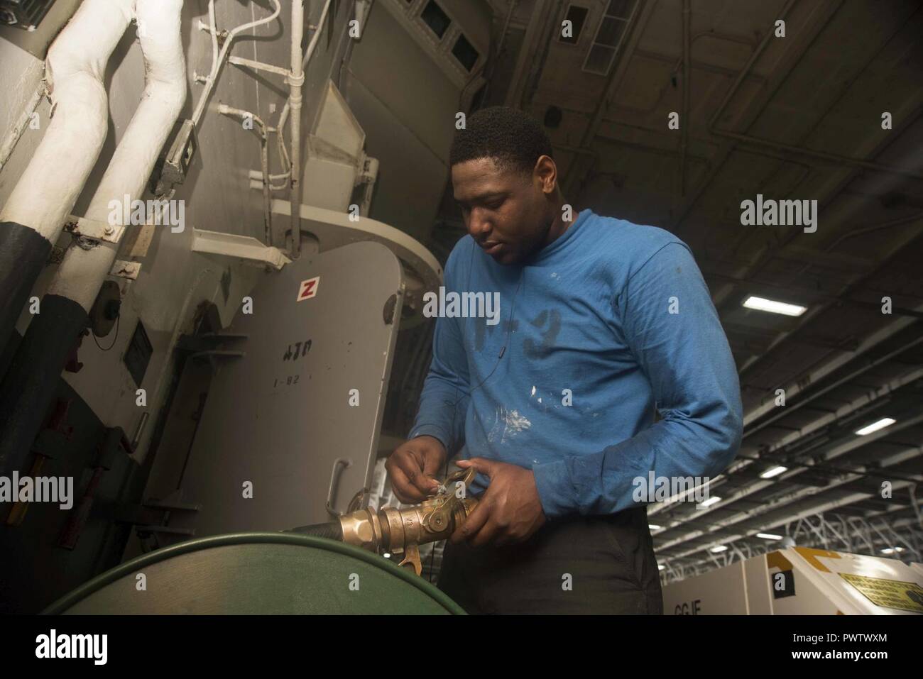 ATLANTIC OCEAN (June 23, 2017) Airman Quaysean Odom, from Buffalo, N.Y ...