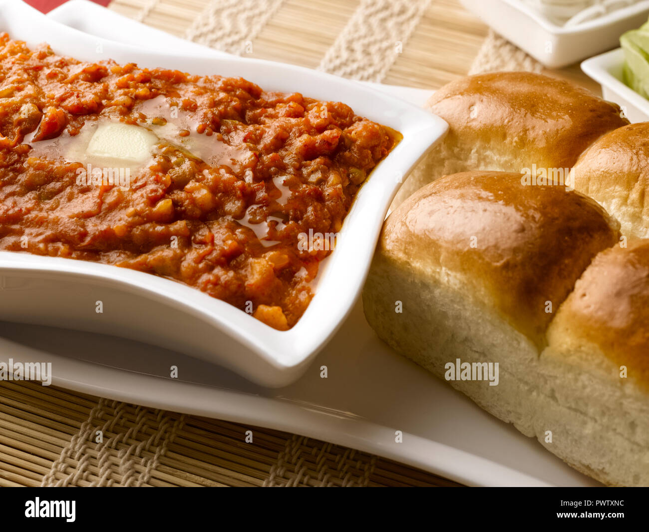 PAV BHAJI, A MIXED VEGETABLE SERVED WITH BREAD, STREET FOOD POPULAR IN ...