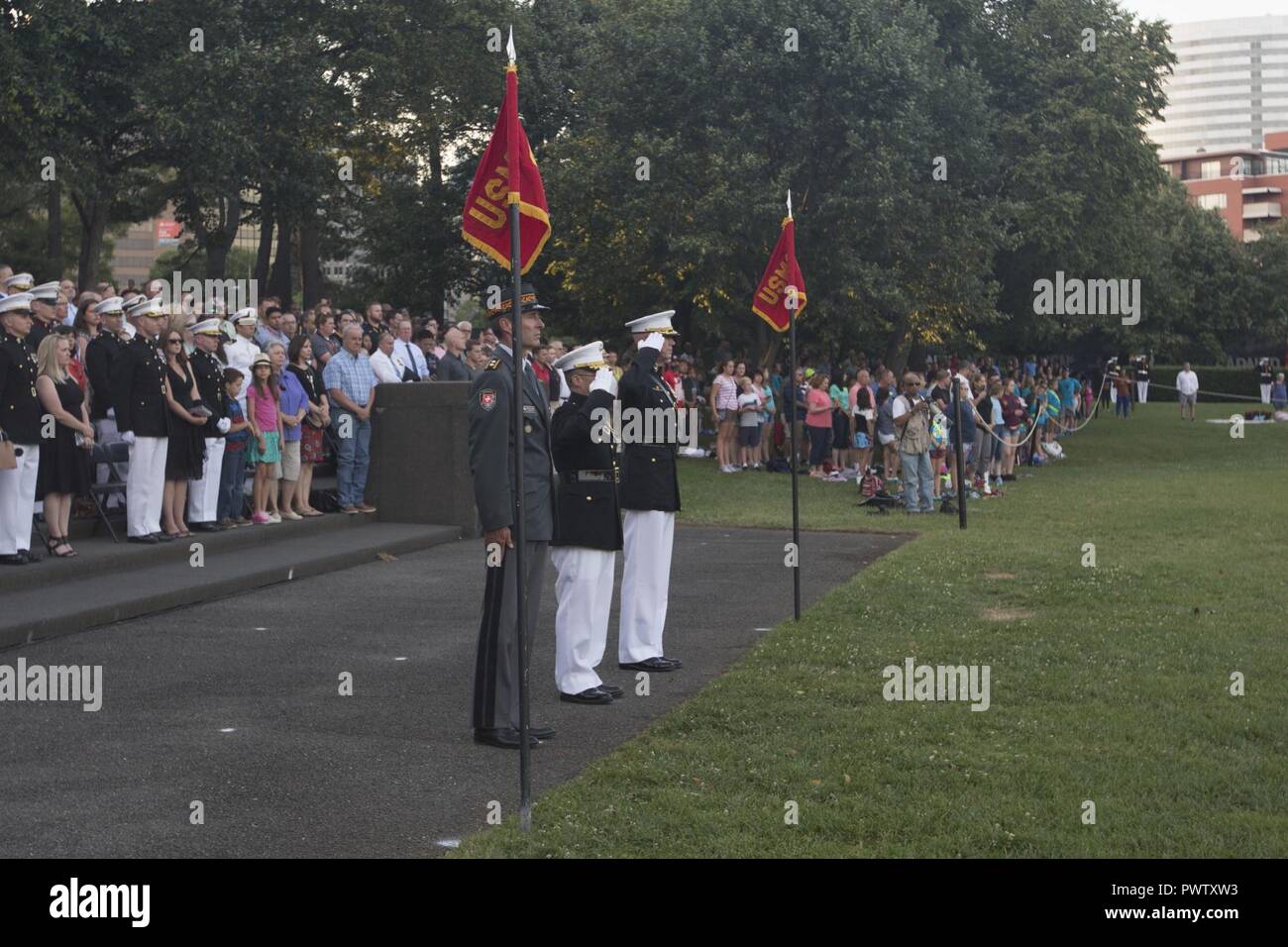 From left, Swiss Maj. Gen. Peter Wanner, naval attaché; U.S. Marine ...