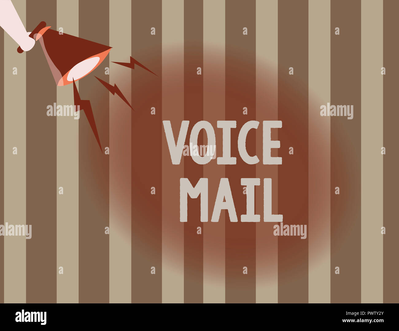 Text sign showing Voice Mail. Conceptual photo Electronic system that ...
