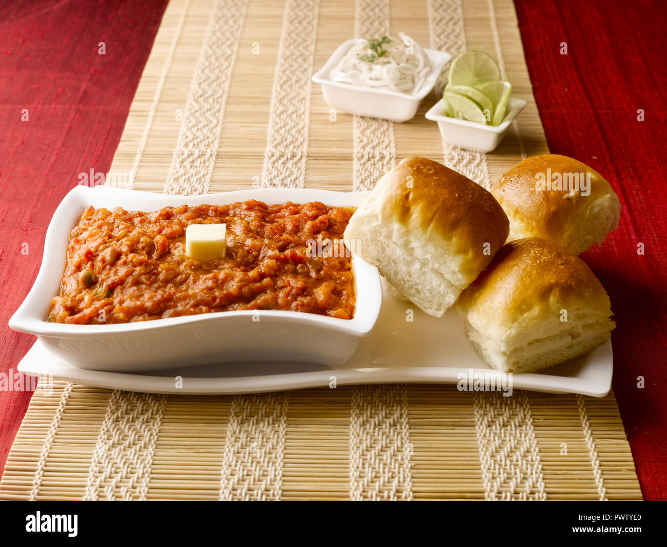 PAV BHAJI, A MIXED VEGETABLE SERVED WITH BREAD, STREET FOOD POPULAR IN ...