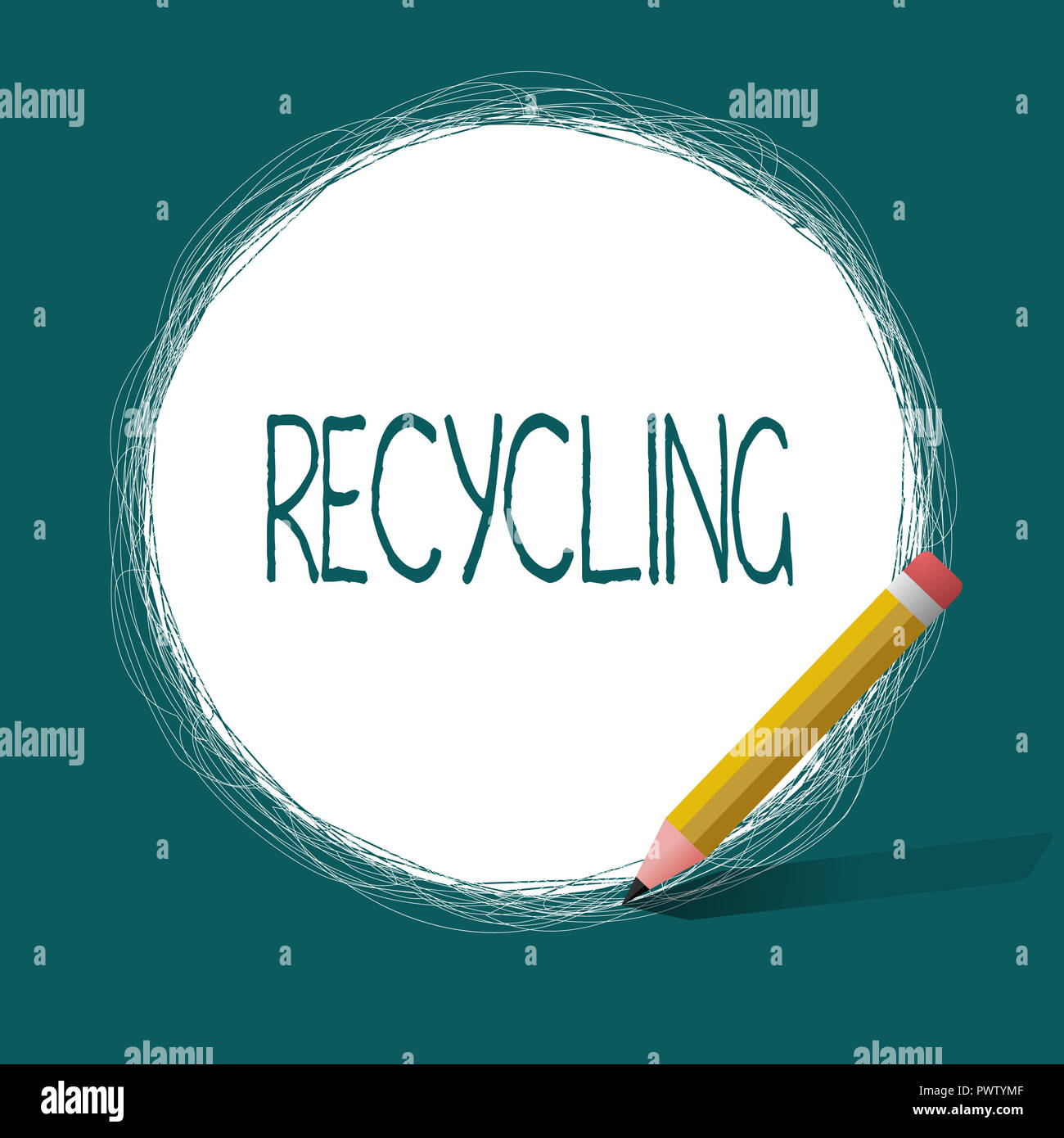 Conceptual hand writing showing Recycling. Business photo text ...