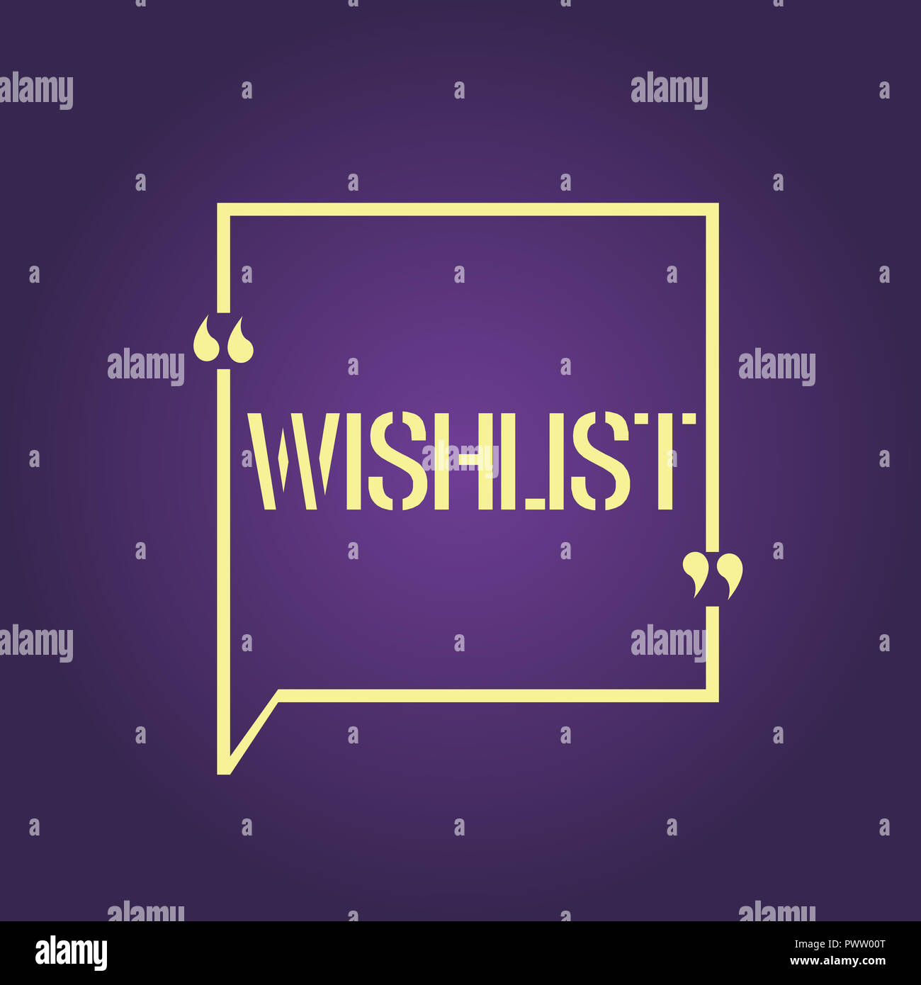 Text sign showing Wishlist. Conceptual photo List of desired but often ...