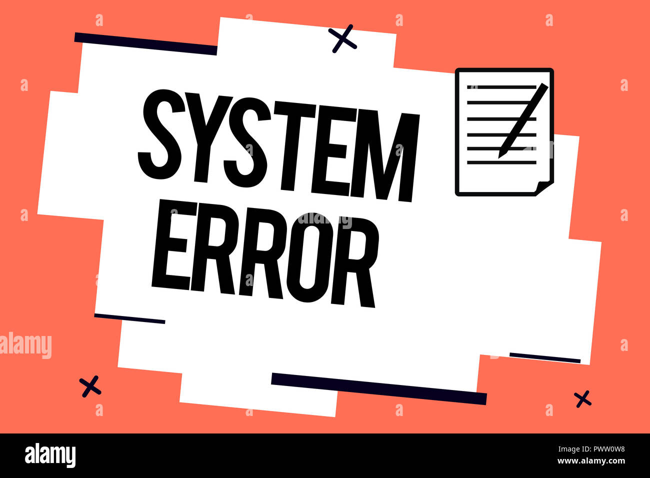 Handwriting text writing System Error. Concept meaning Technological ...
