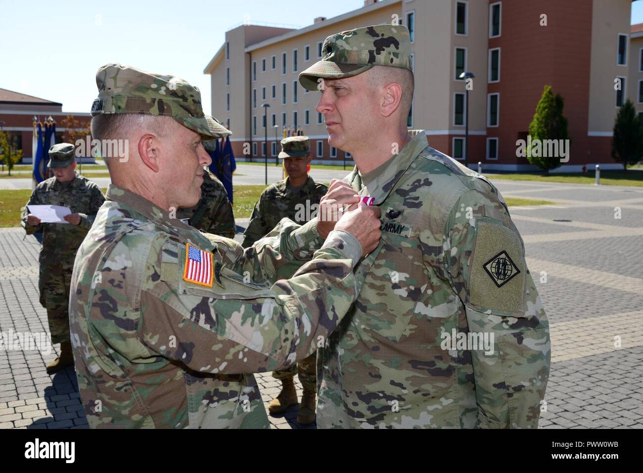 Colonel Carl J. “Jeff” Worthington (left) commander 2nd Signal Brigade ...