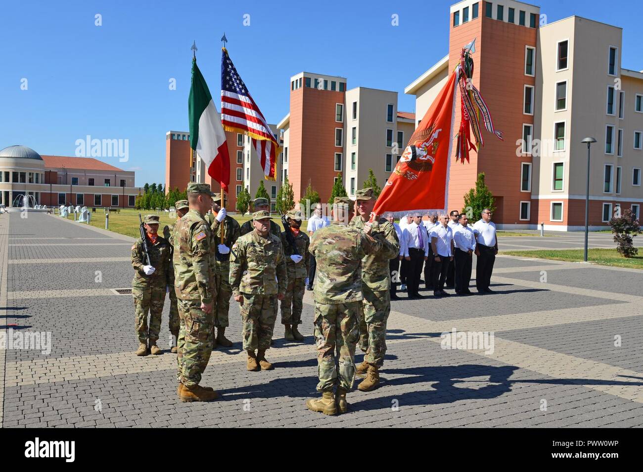 Lt. Col. Brent O. Skinner (right) outgoing commander 509th Signal ...