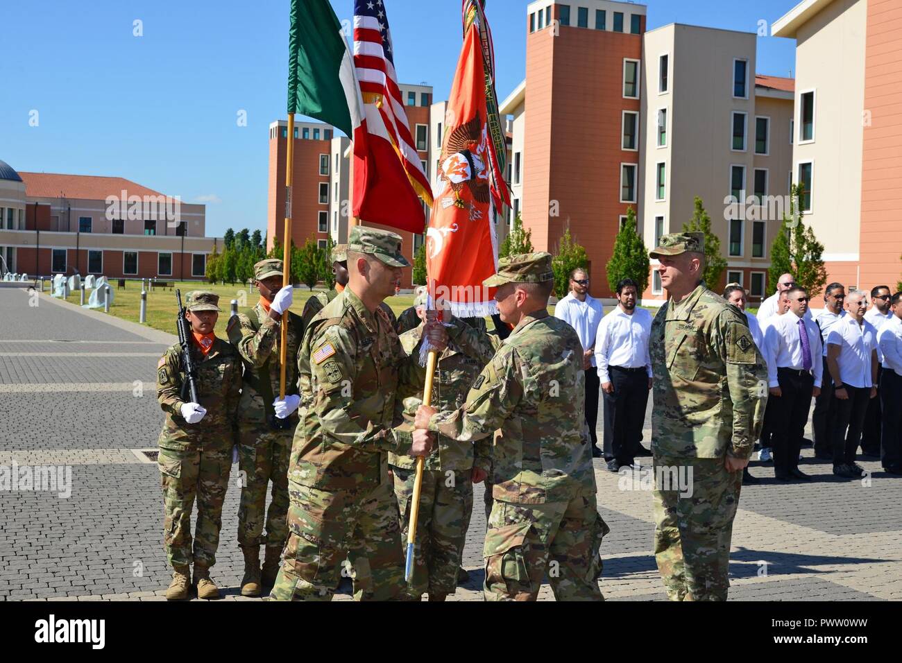 Lt. Col. John “Mike” Reeder (left) incoming commander 509th Signal ...