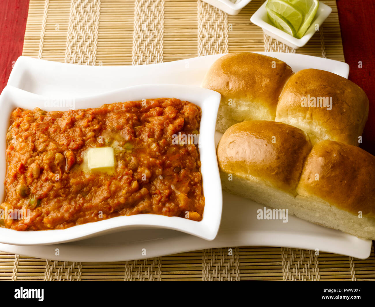 PAV BHAJI, A MIXED VEGETABLE SERVED WITH BREAD, STREET FOOD POPULAR IN ...