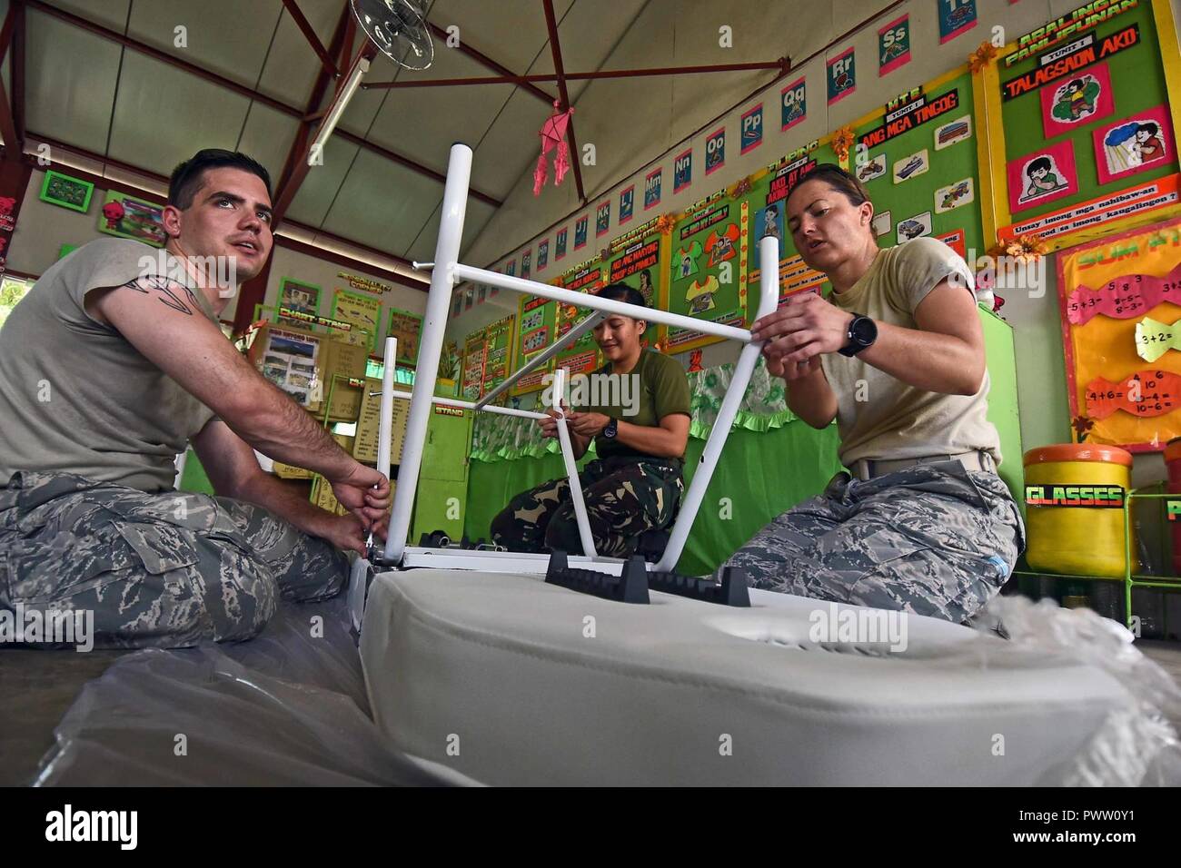Members of Pacific Angel (PACANGEL) 2017 build physical therapy chairs ...