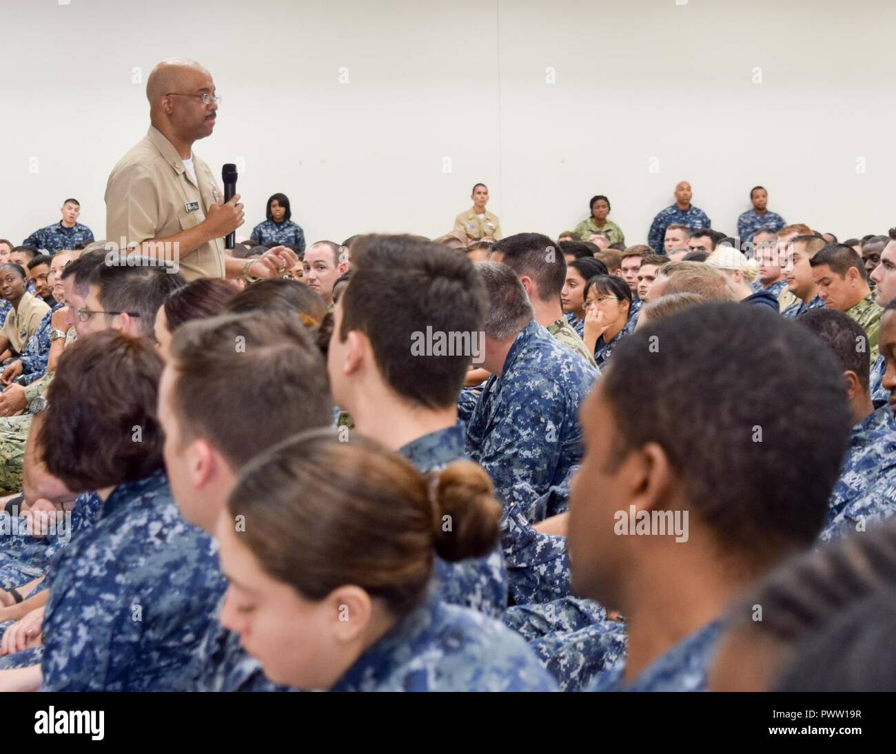 (June 25, 2017) Navy Reserve Force Master Chief C.J. Mitchell speaks ...