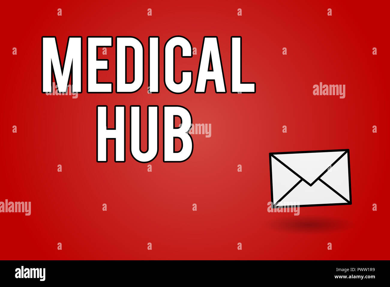 Handwriting text Medical Hub. Concept meaning Common connection point ...