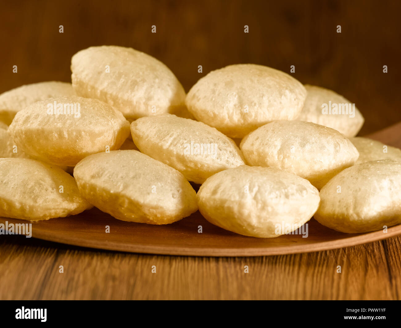 PURI, FRIED PUFFED BREAD MADE FROM WHEAT Stock Photo - Alamy