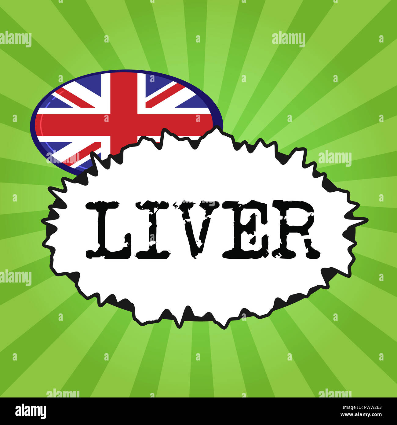 Handwriting text writing Liver. Concept meaning Large lobed glandular ...