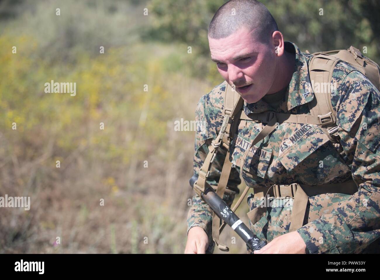 U.S. Marine Lance Cpl. Scott Patterson, an electronics maintainer with ...